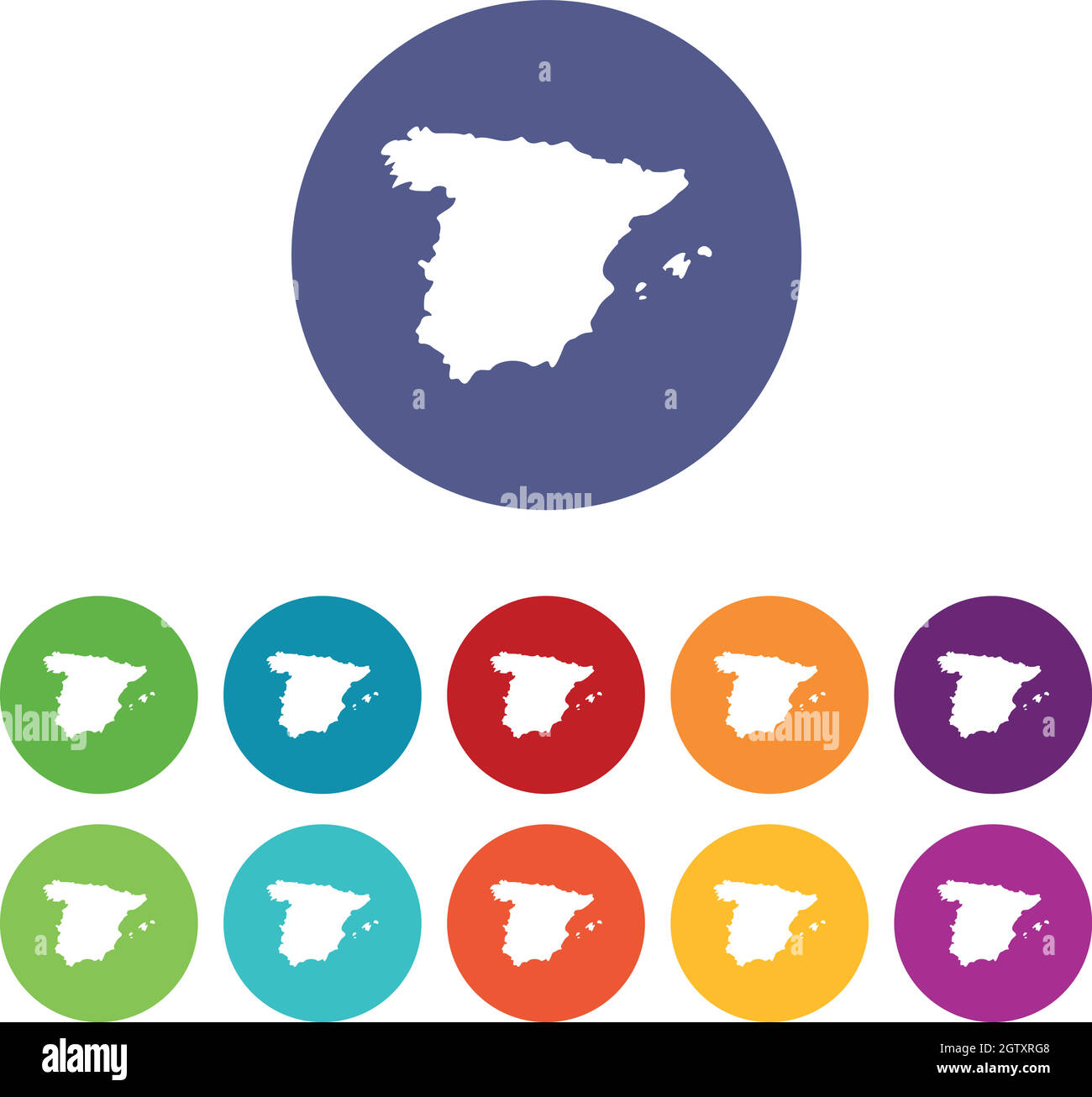 Map of Spain set icons Stock Vector Image & Art - Alamy