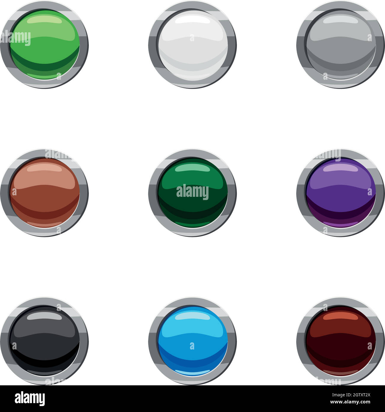 Contact buttons set icons Stock Vector Images - Alamy