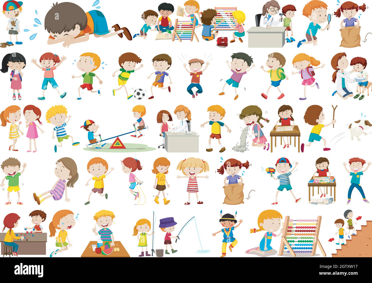Set of kids character Stock Vector Image & Art - Alamy