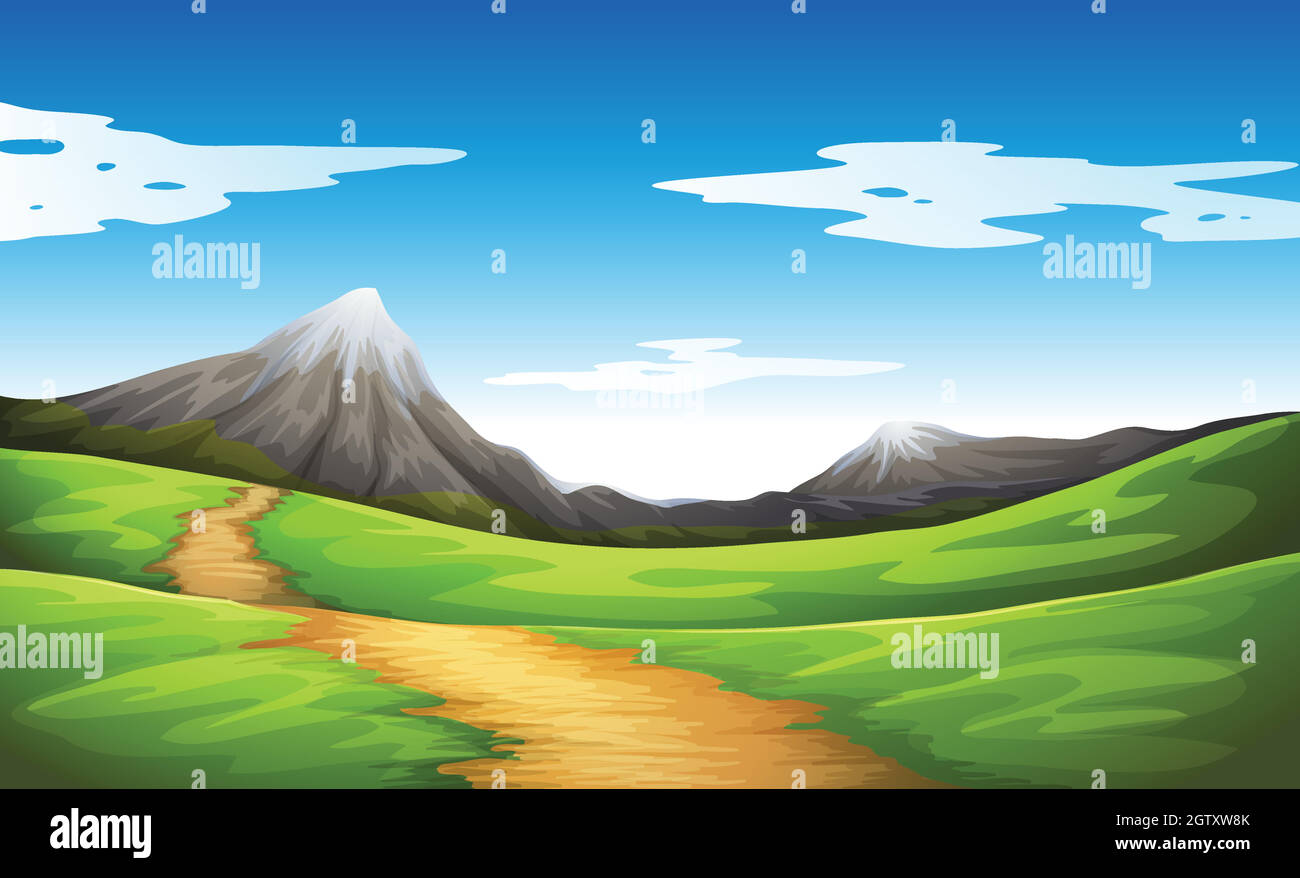 Mountain environment landscape path Stock Vector Images - Alamy