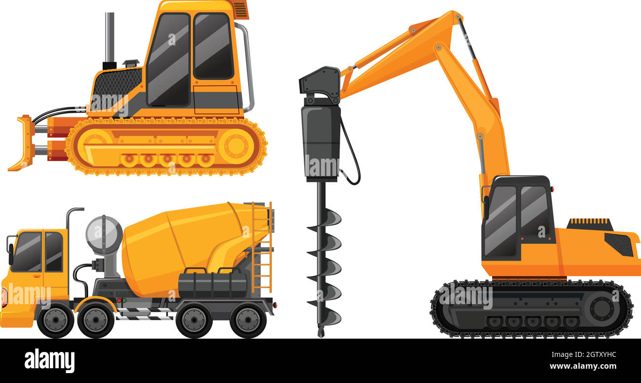 A Set of Construction Truck Stock Vector Image & Art - Alamy