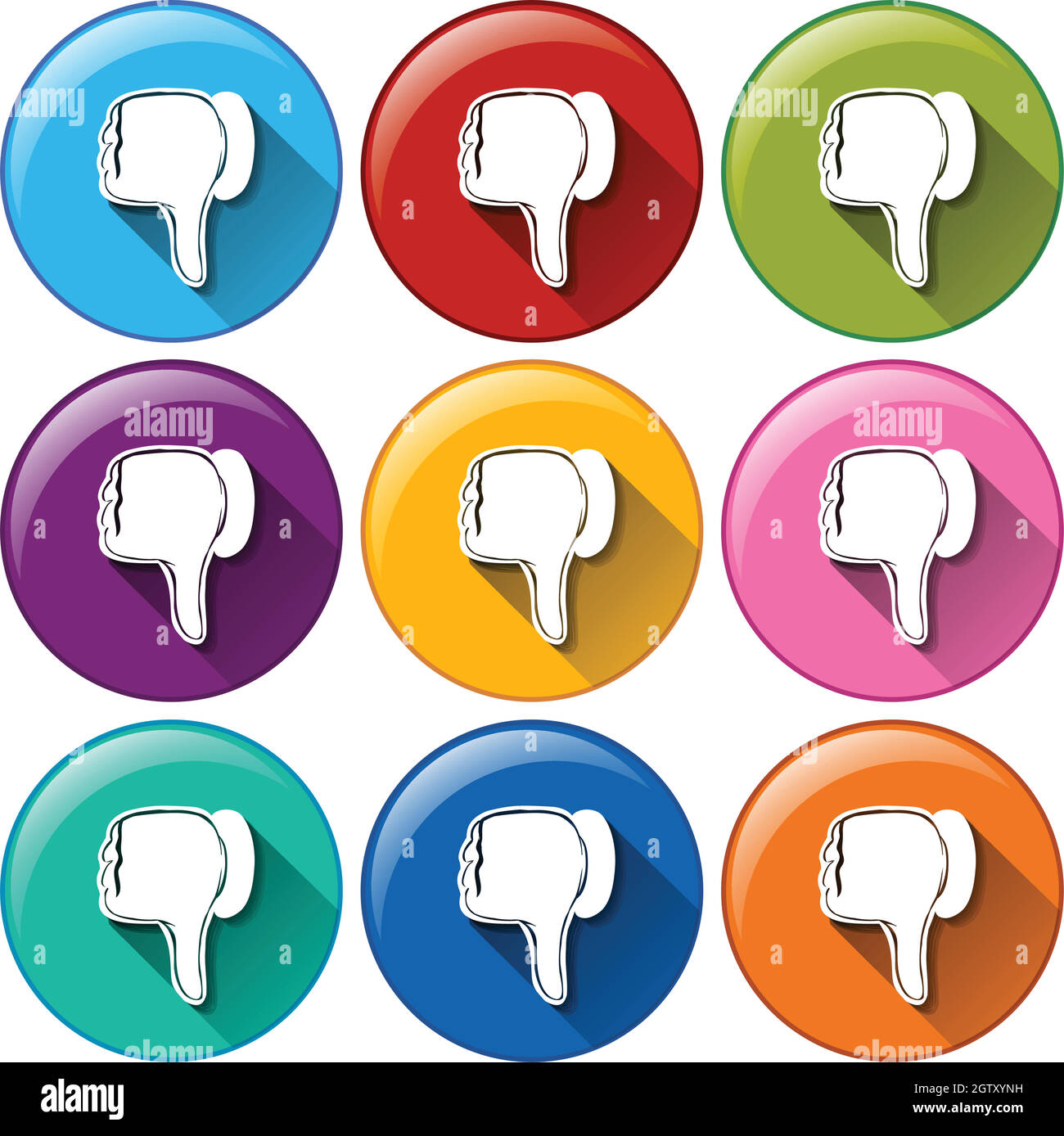 Buttons showing the disapproval sign Stock Vector Image & Art - Alamy