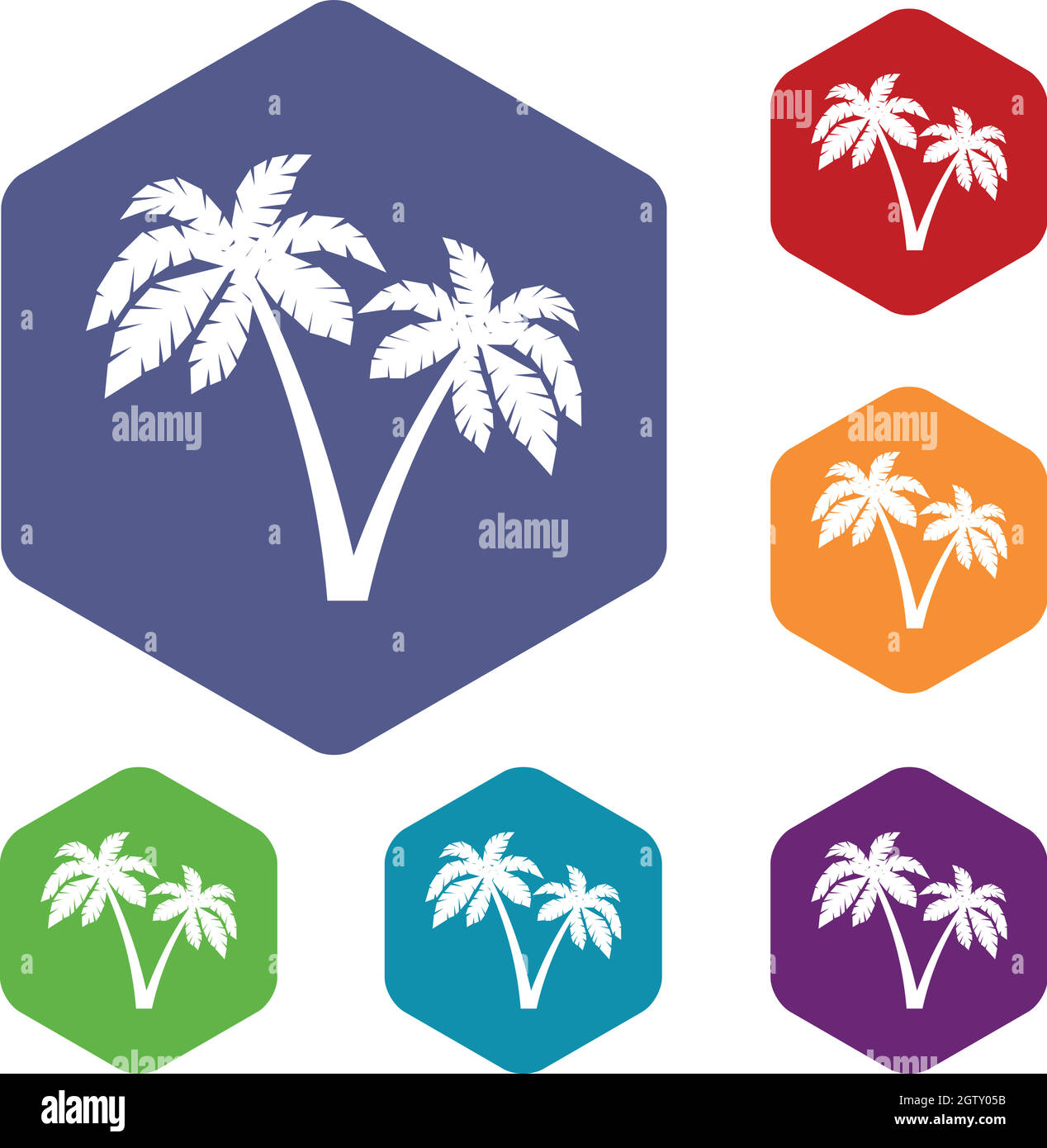 Two palms icons set Stock Vector Image & Art - Alamy