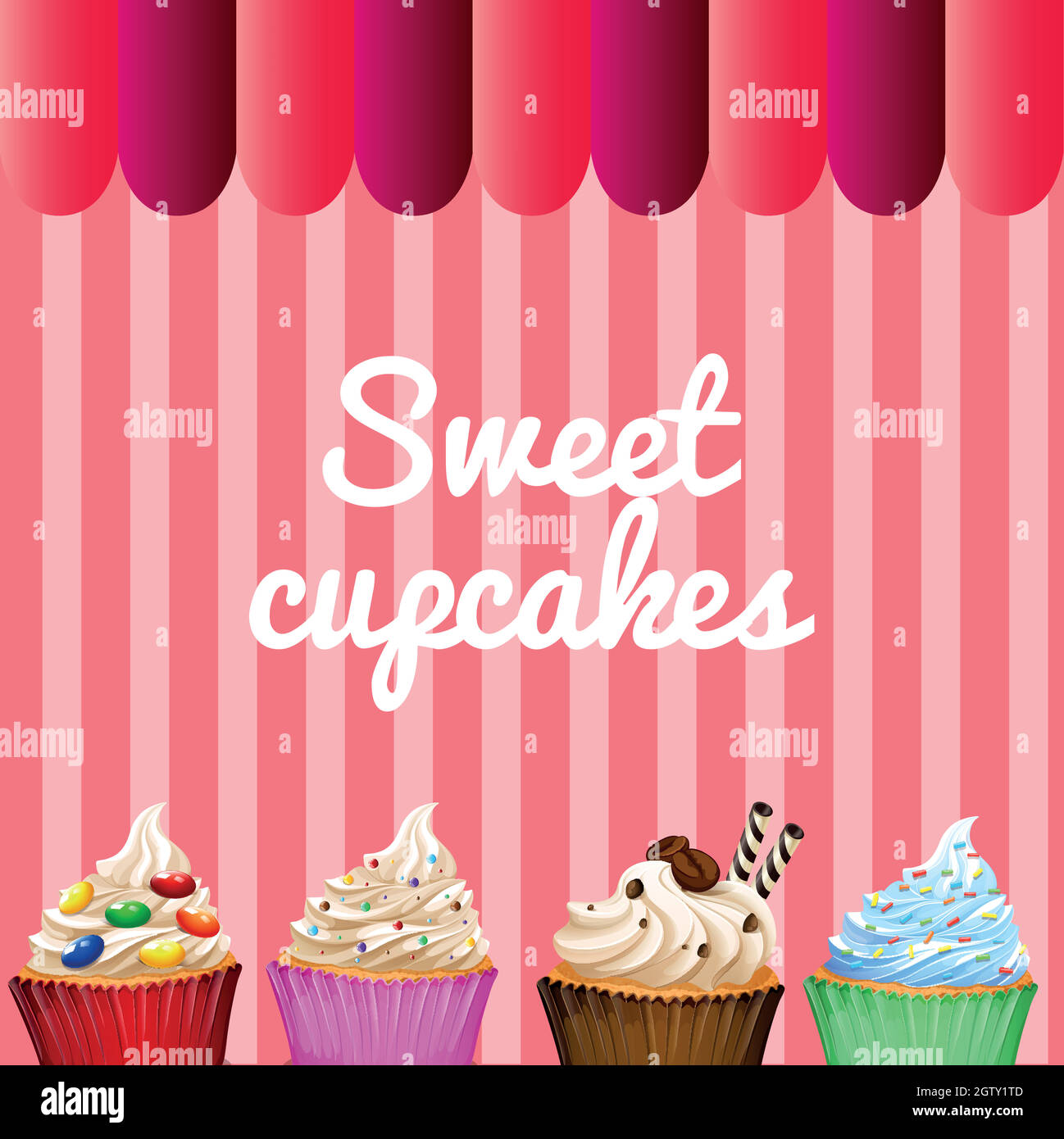 Banner design with sweet cupcakes Stock Vector Image & Art - Alamy