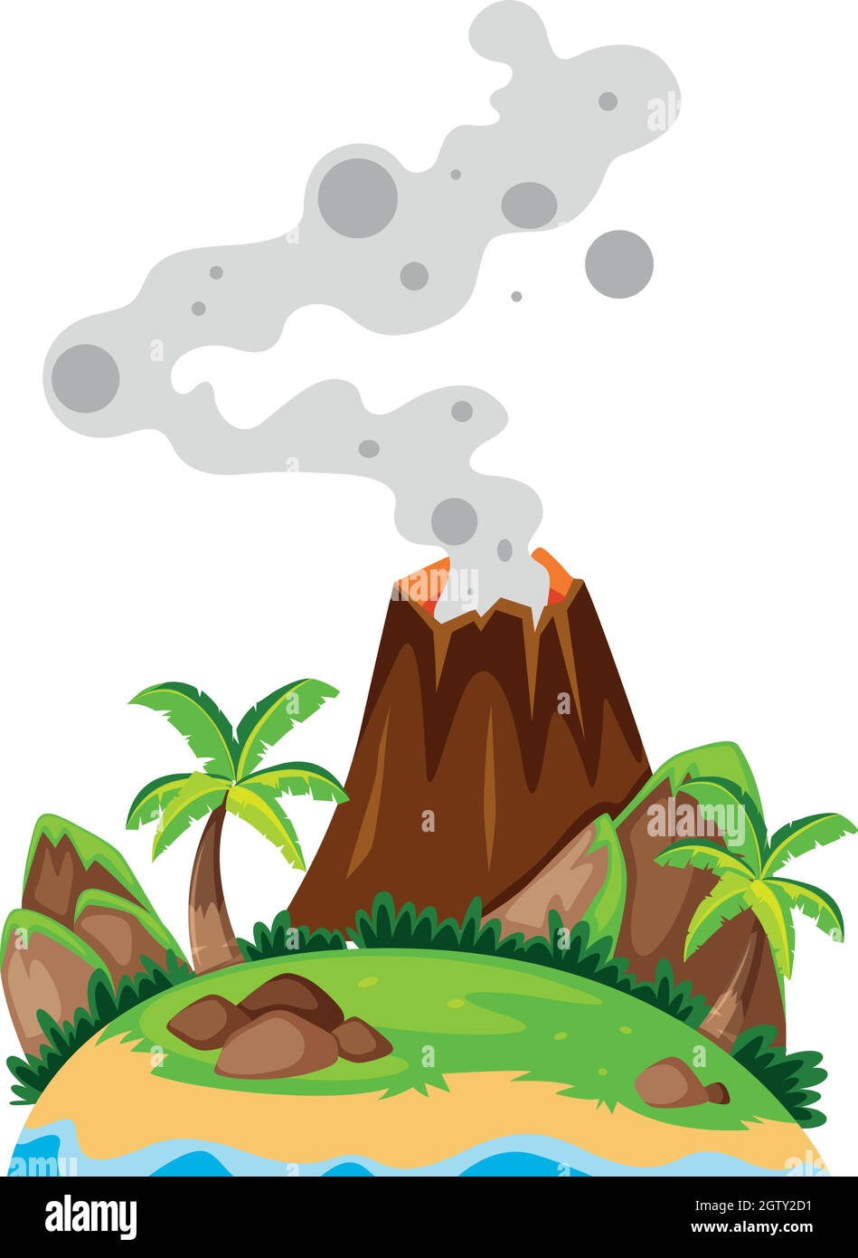 Volcano on the island Stock Vector Image & Art - Alamy