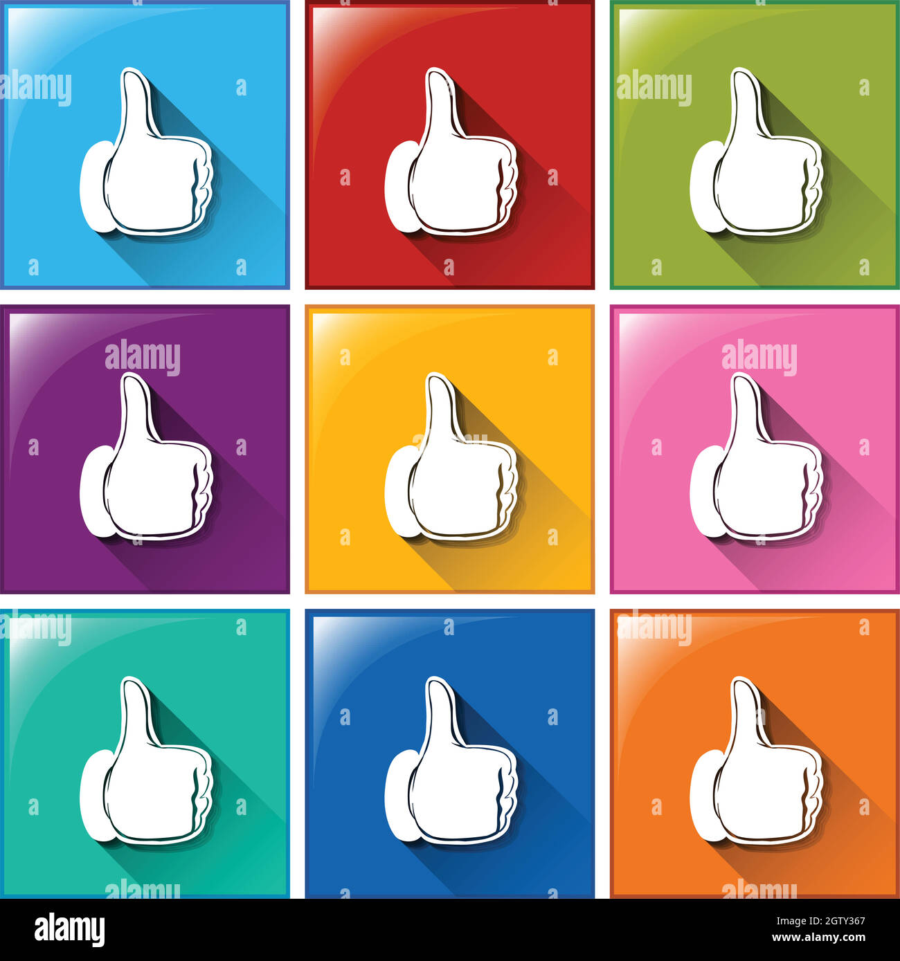 Buttons with hands showing the approval sign Stock Vector Image & Art ...