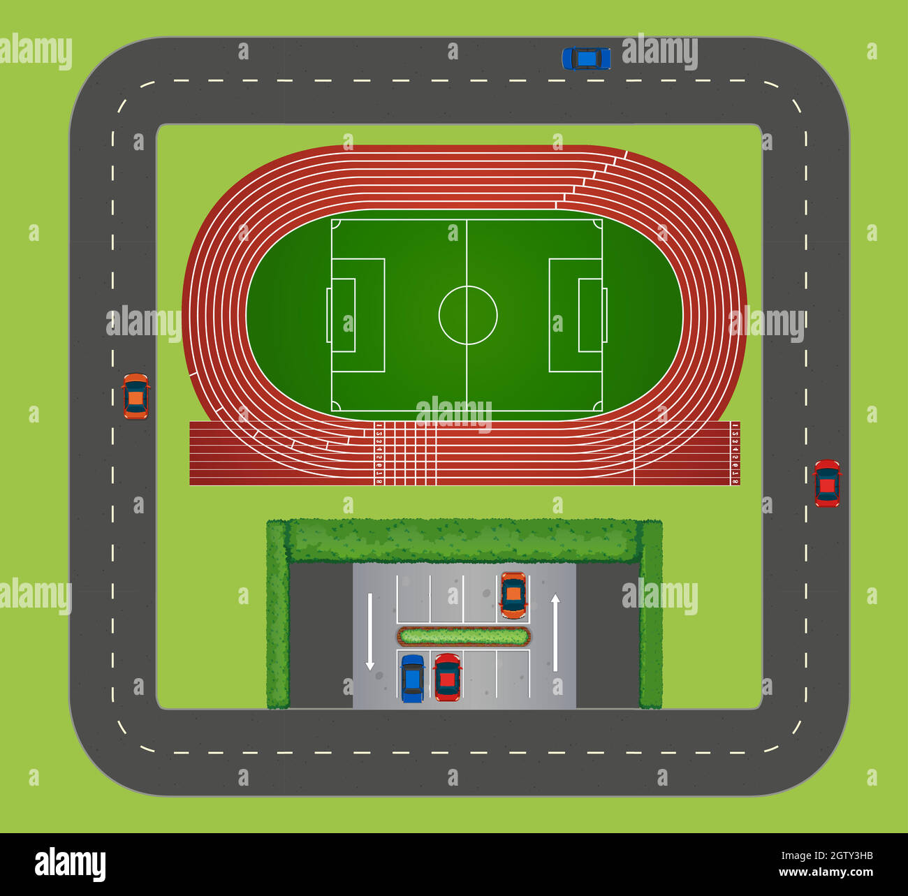 Running track aerial view hi-res stock photography and images - Alamy
