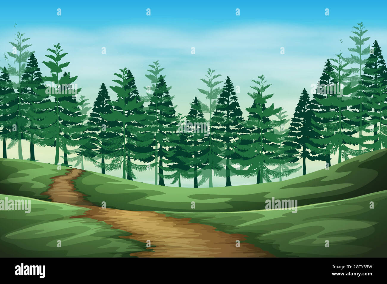 Spring forest scene Stock Vector Images - Alamy