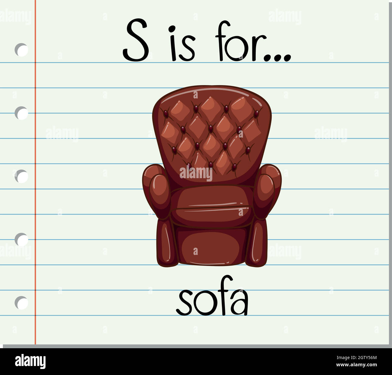 Flashcard letter S is for sofa Stock Vector Image & Art - Alamy