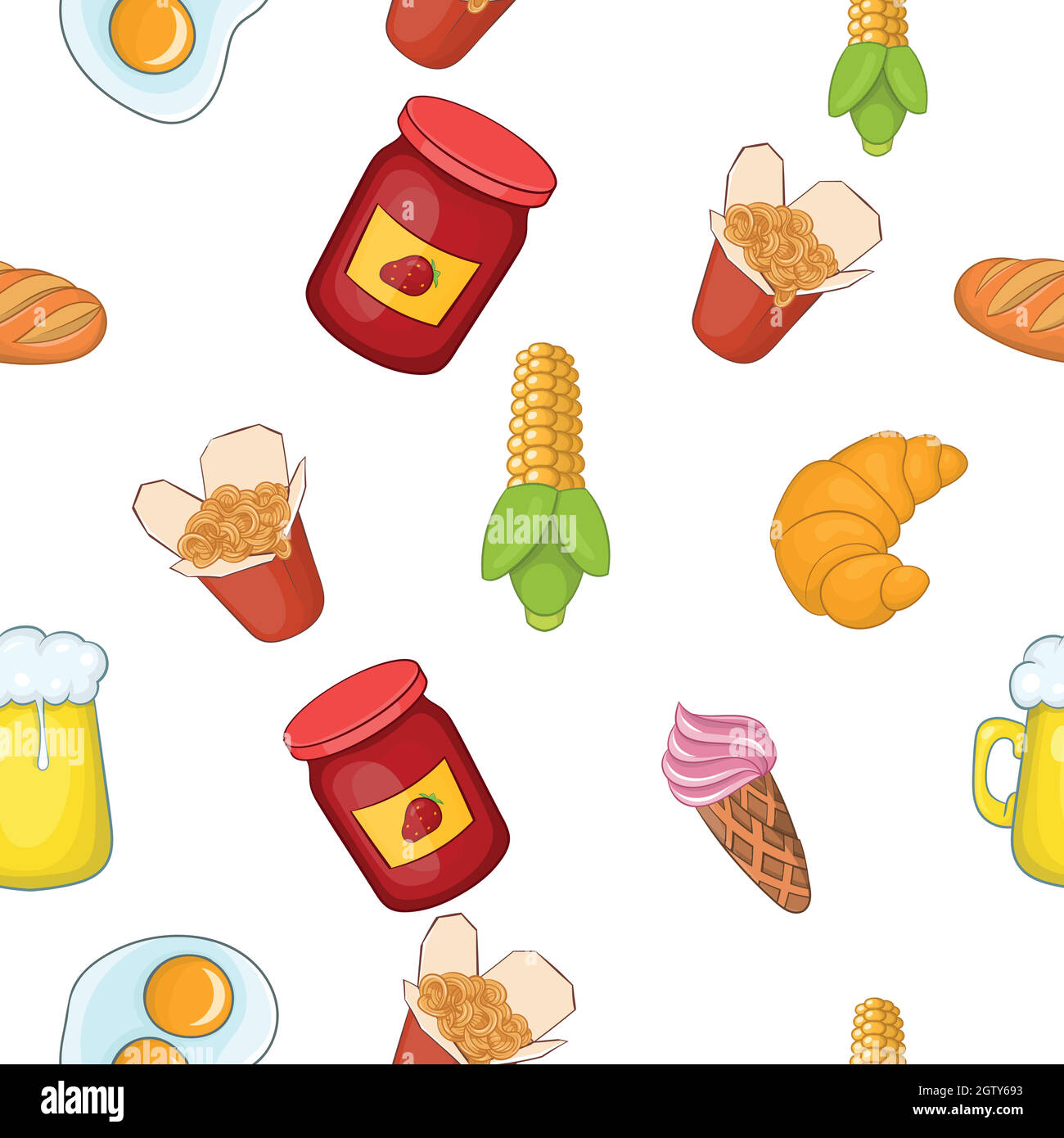 Ice cream cartoon seamless Cut Out Stock Images & Pictures - Alamy