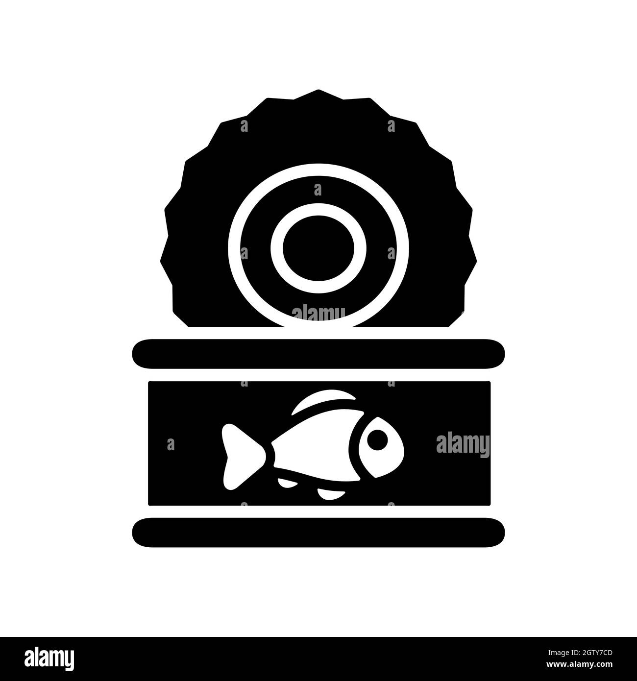 Fish eating icon flat Cut Out Stock Images & Pictures - Alamy