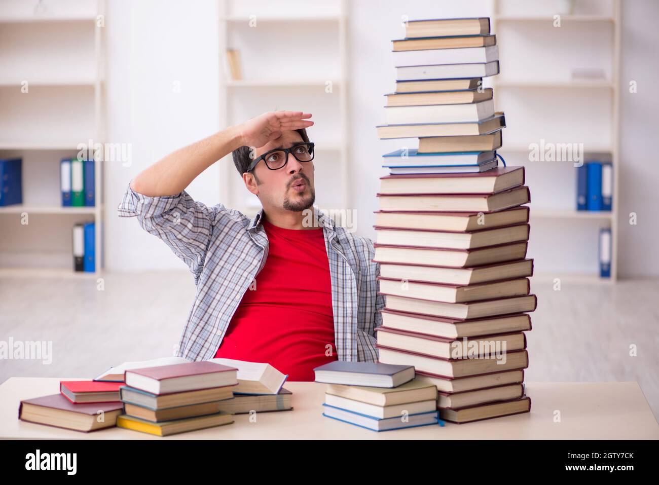 Student sad looking stack hi-res stock photography and images - Alamy