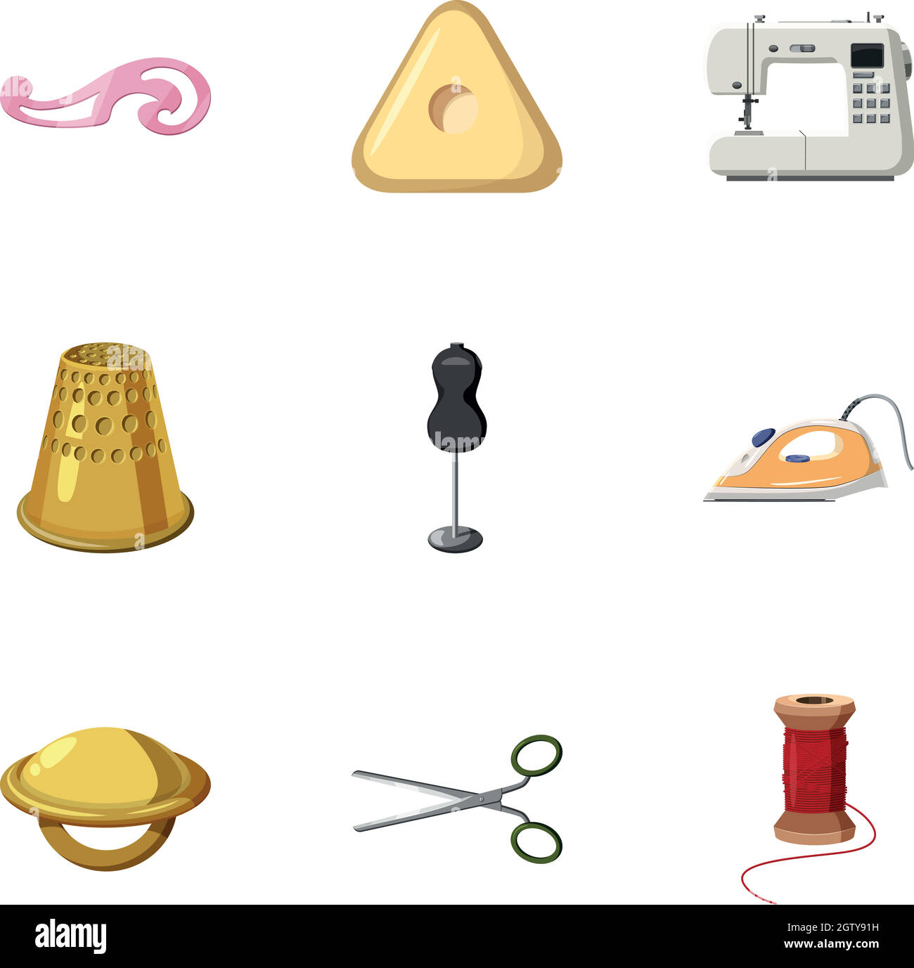 Range of tools for dressmakers icons set Stock Vector Image & Art - Alamy
