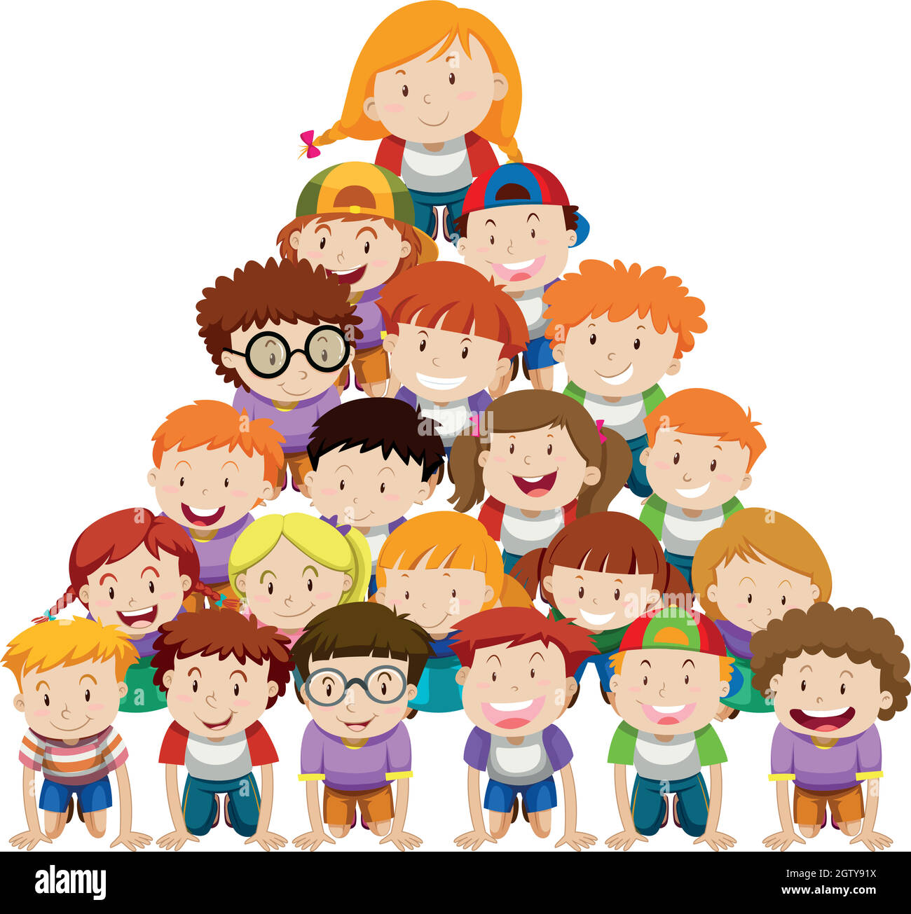 Children doing human pyramid Stock Vector Image & Art - Alamy