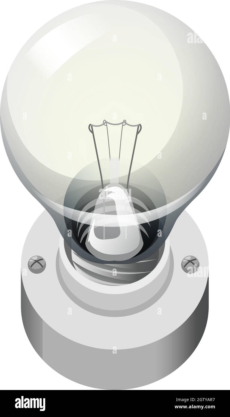 Light bulb cartoon style isolated on white background Stock Vector ...