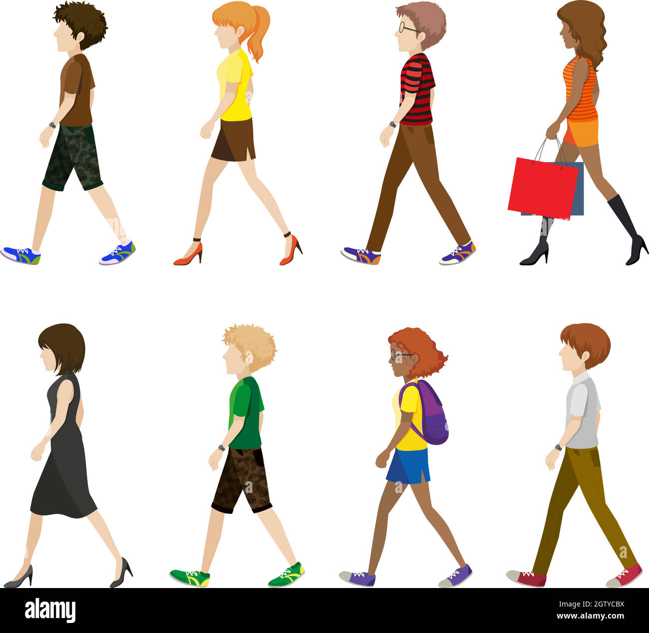 Crowd Of Girls Stock Vector Images - Alamy