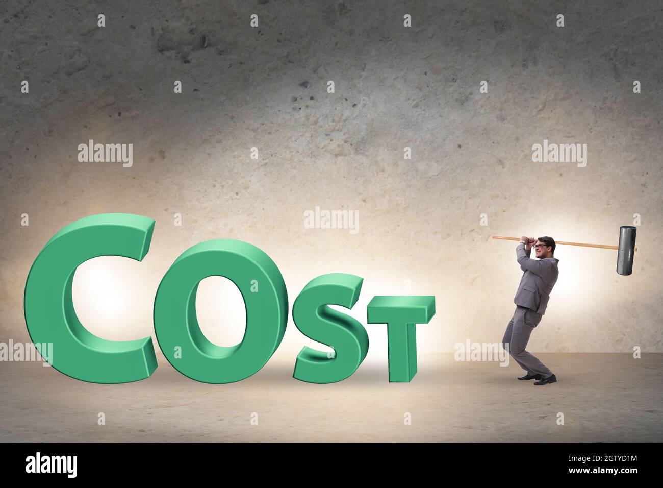 Cost optimisation concept with the falling costs Stock Photo - Alamy