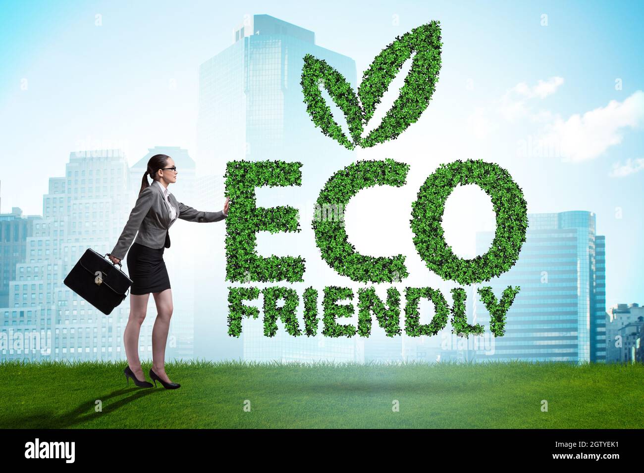 Eco friendly illustration in the ecology concept Stock Photo - Alamy