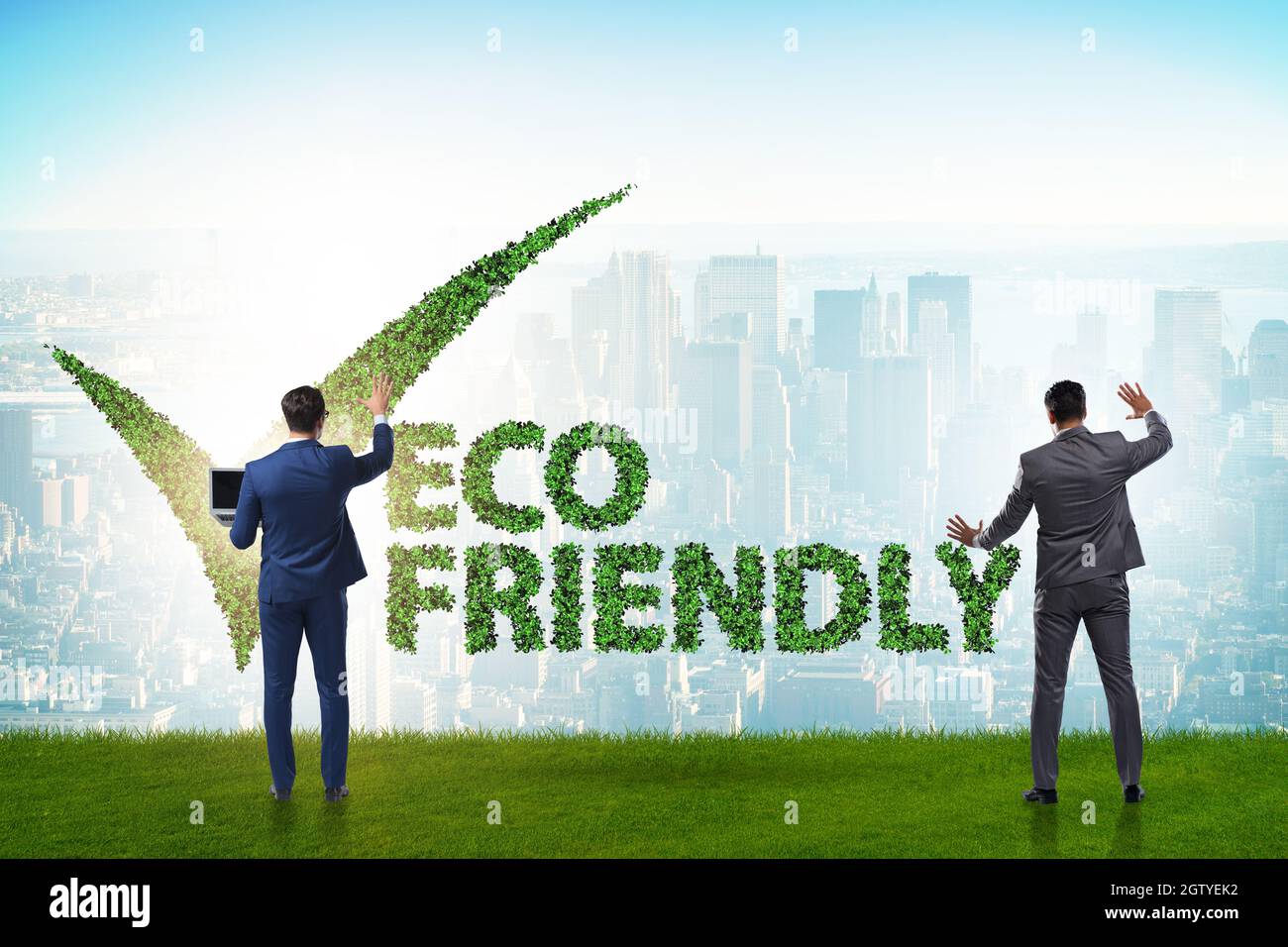 Eco friendly illustration in the ecology concept Stock Photo - Alamy