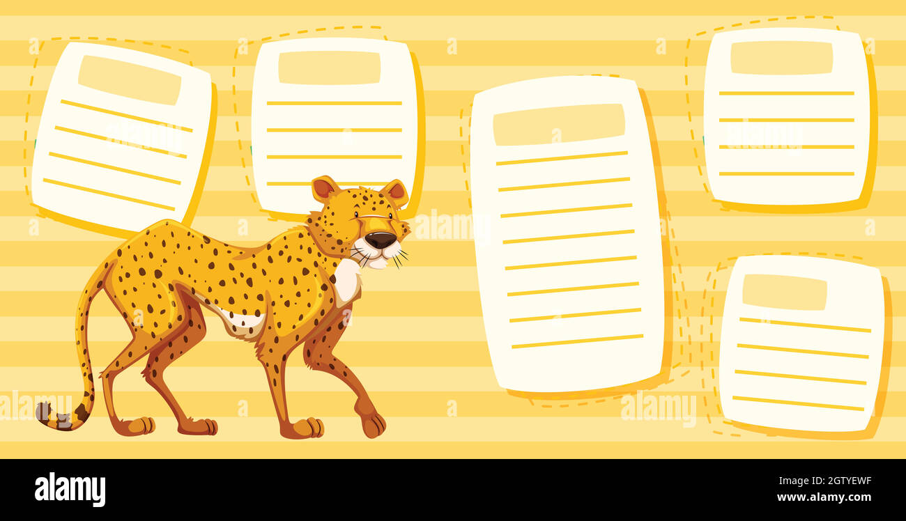 Cheetah on text note template Stock Vector Image & Art - Alamy