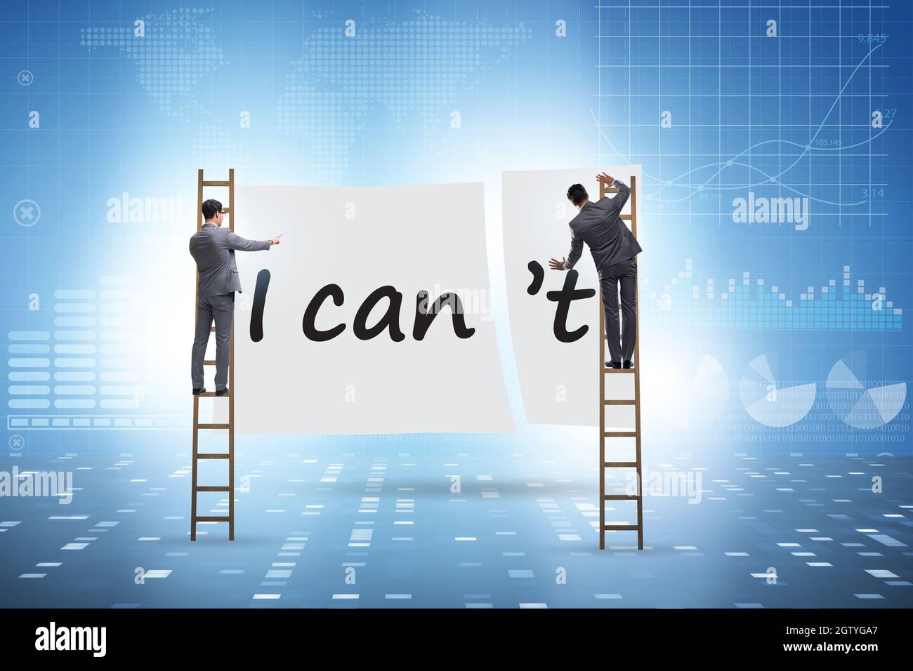 Concept of the can and cant Stock Photo - Alamy