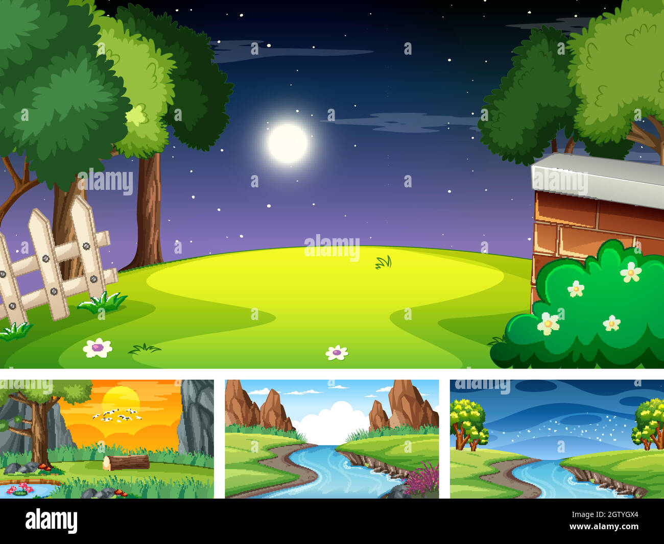 Country park scene Stock Vector Images - Alamy