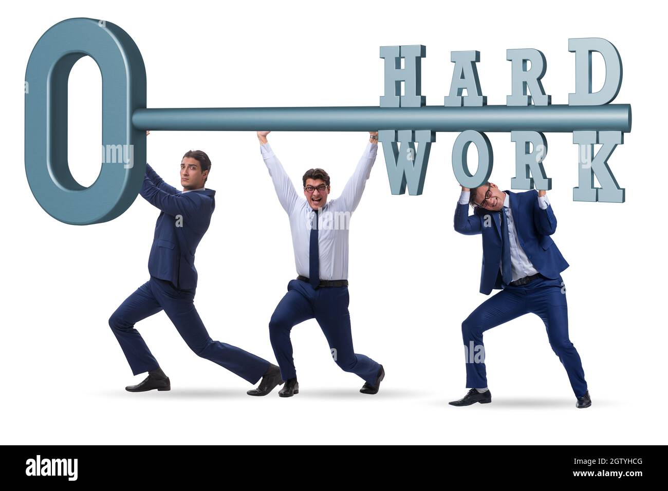 Concept of hard work with the key and businessman Stock Photo - Alamy