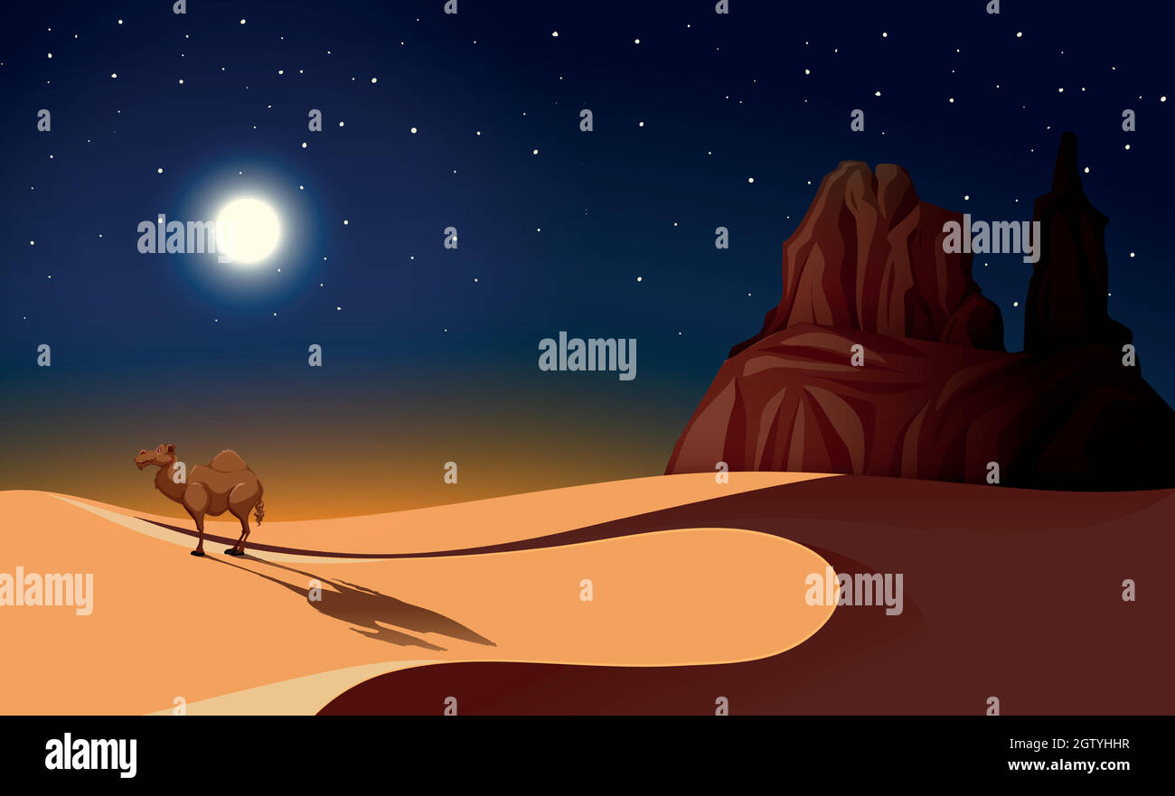 Desert landscape in arabian Stock Vector Images - Alamy