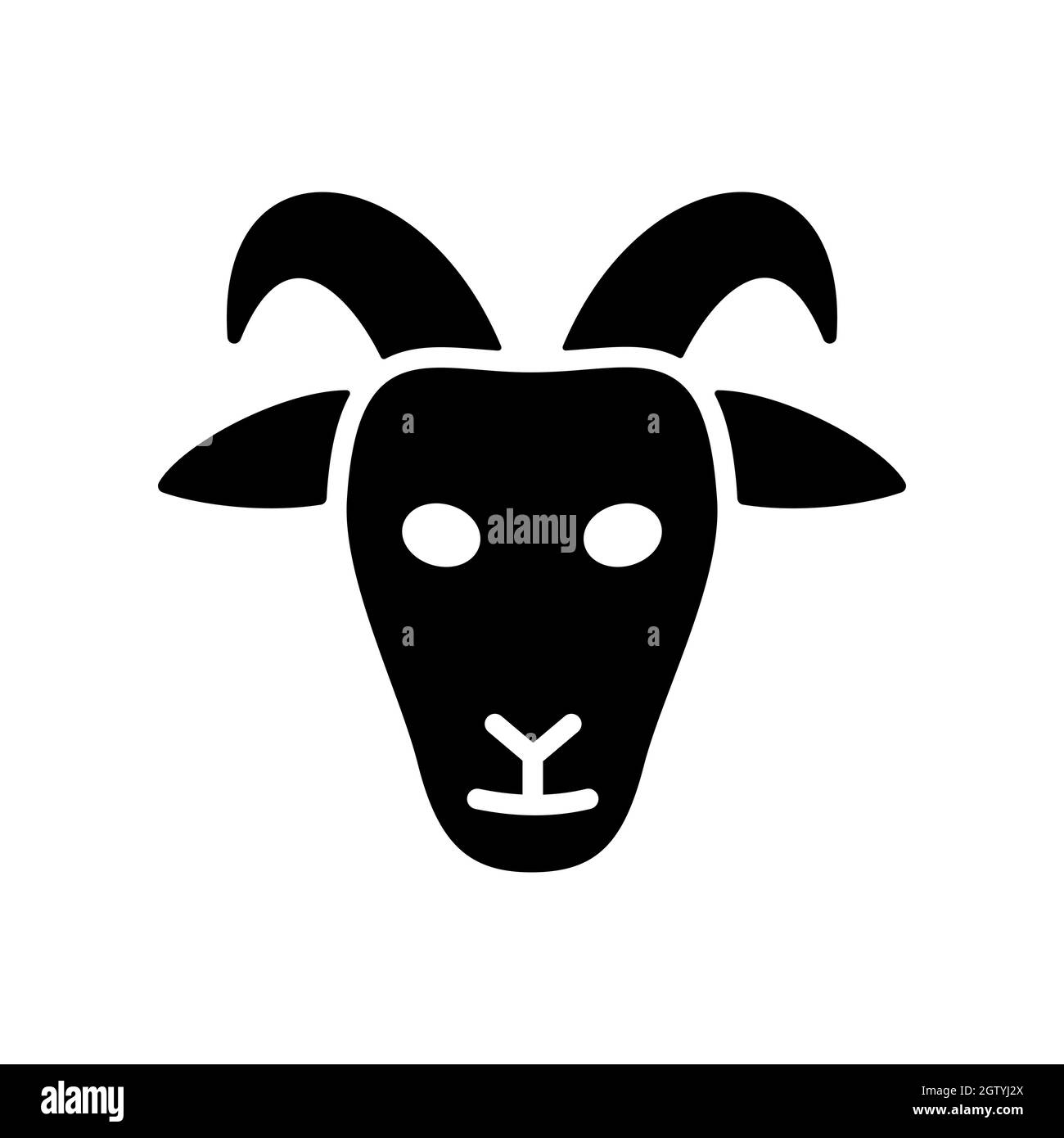 Goat vector flat glyph icon. Animal head sign Stock Vector Image & Art ...