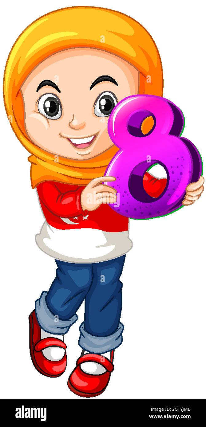 Cartoon illustration number eight smiling hi-res stock photography and ...