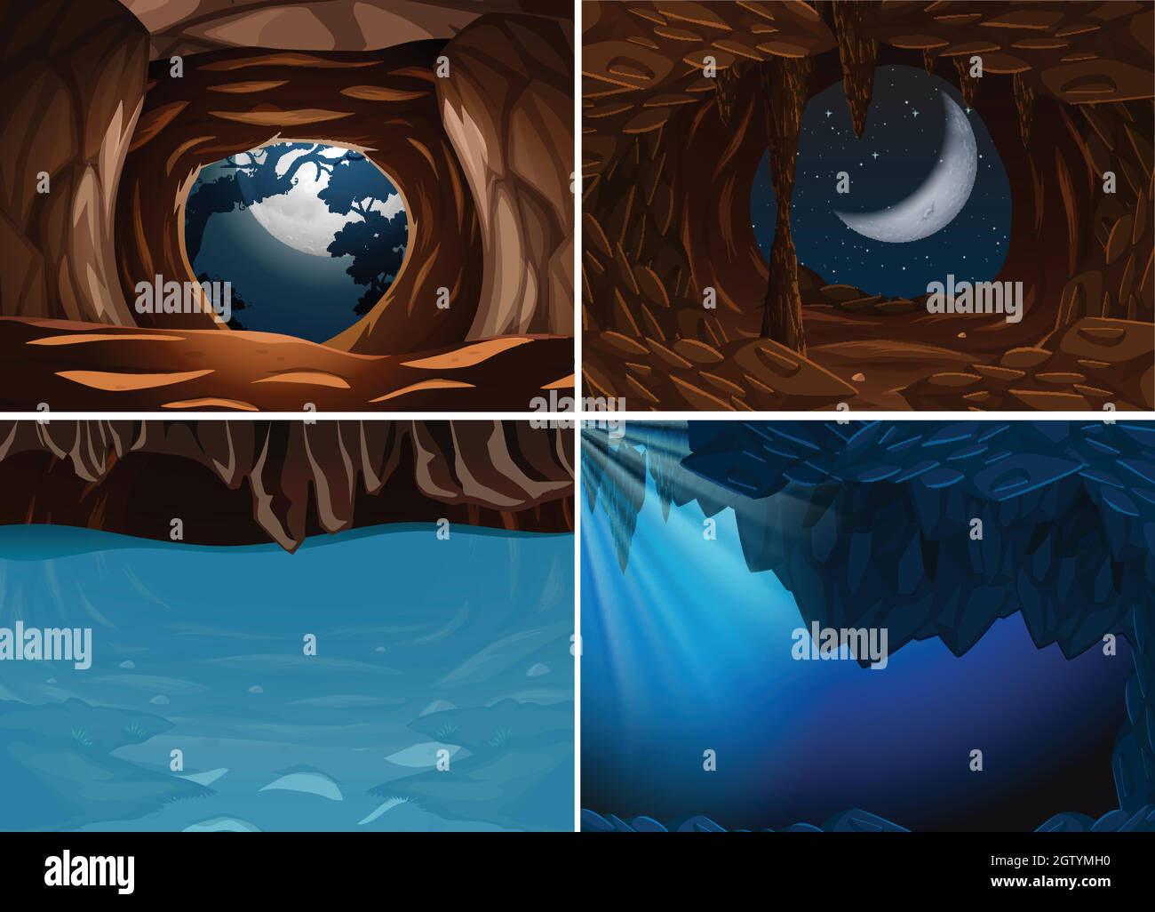 Set of inside cave scene Stock Vector Image & Art - Alamy