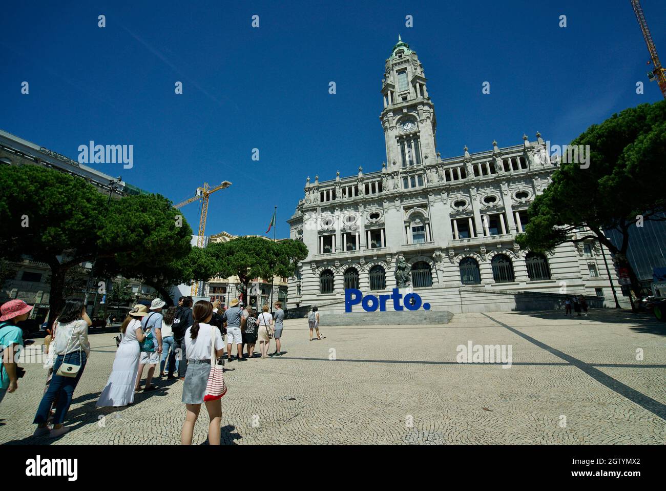 Porto, Portugal - Tourists queue for photos with The Porto sign in ...