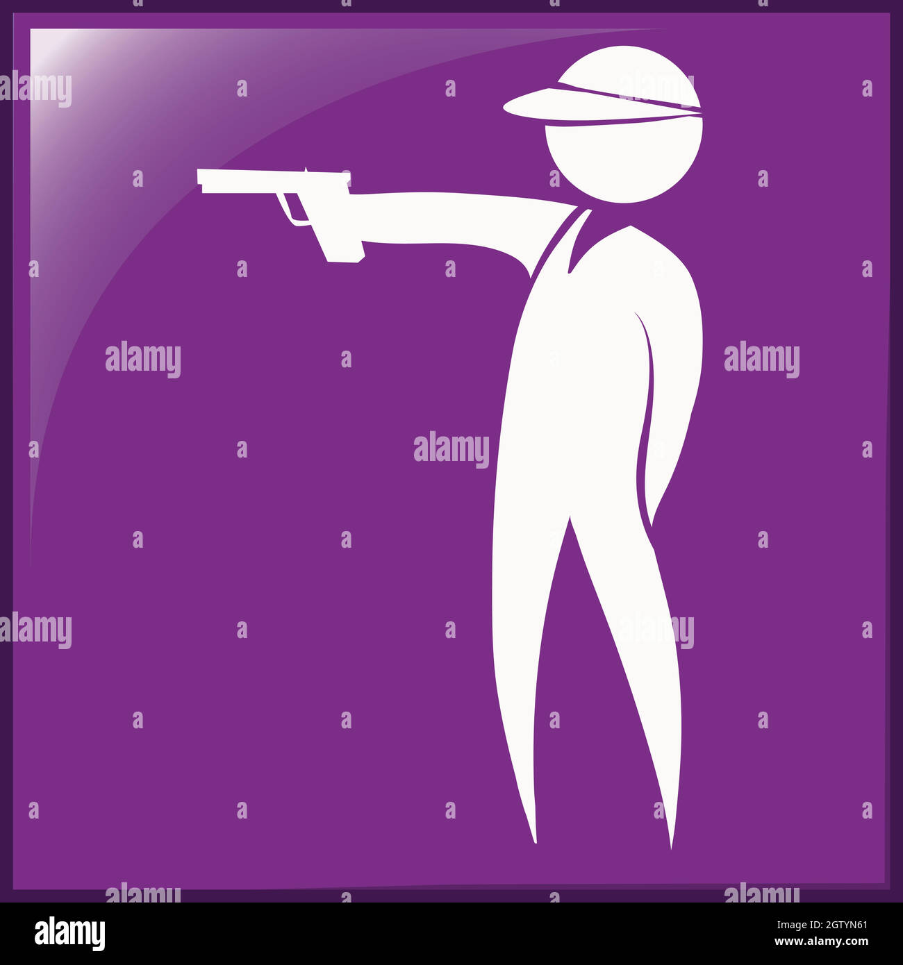 Sport icon for shooting gun on purple background Stock Vector Image ...