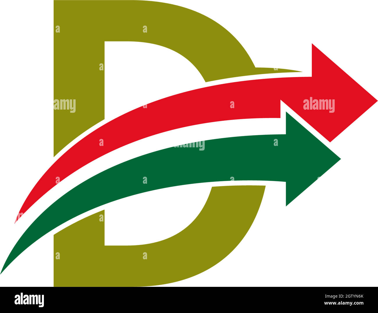 Doubel arrow in front Letter D icon logo design template illustration ...