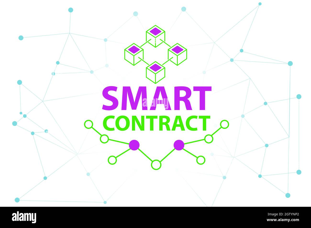 Smart contract as the illustration of blockchain concept Stock Photo ...