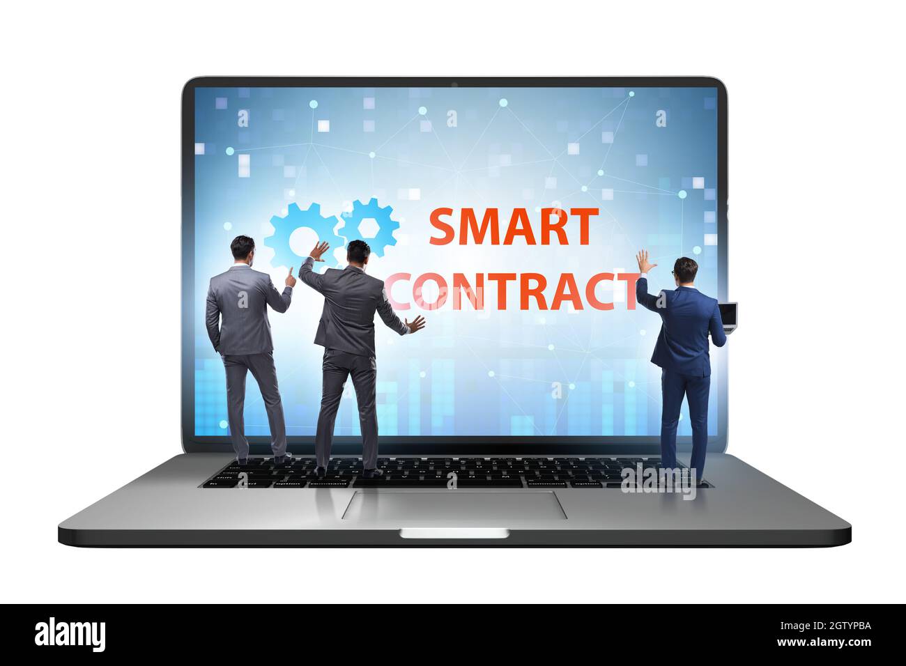 Smart contracts as illustration of the blockchain technology Stock ...