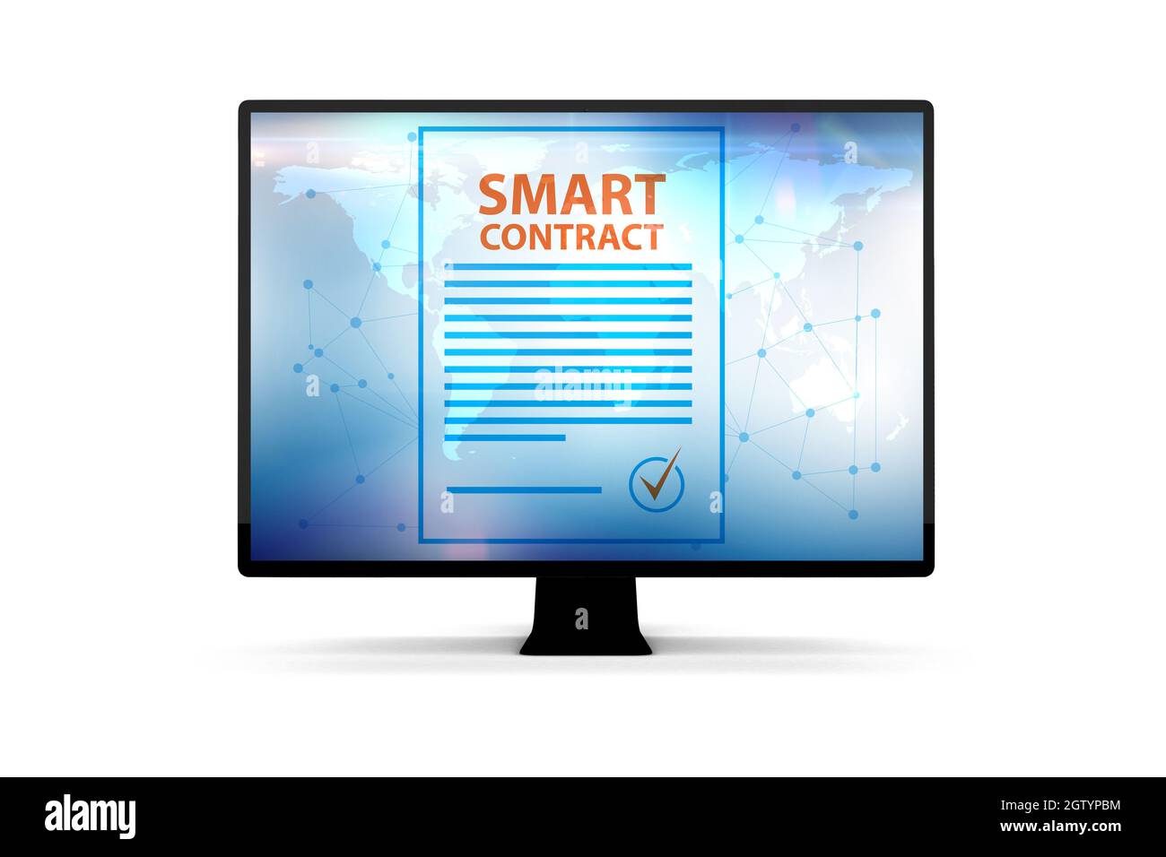 Smart contracts as illustration of the blockchain technology Stock ...