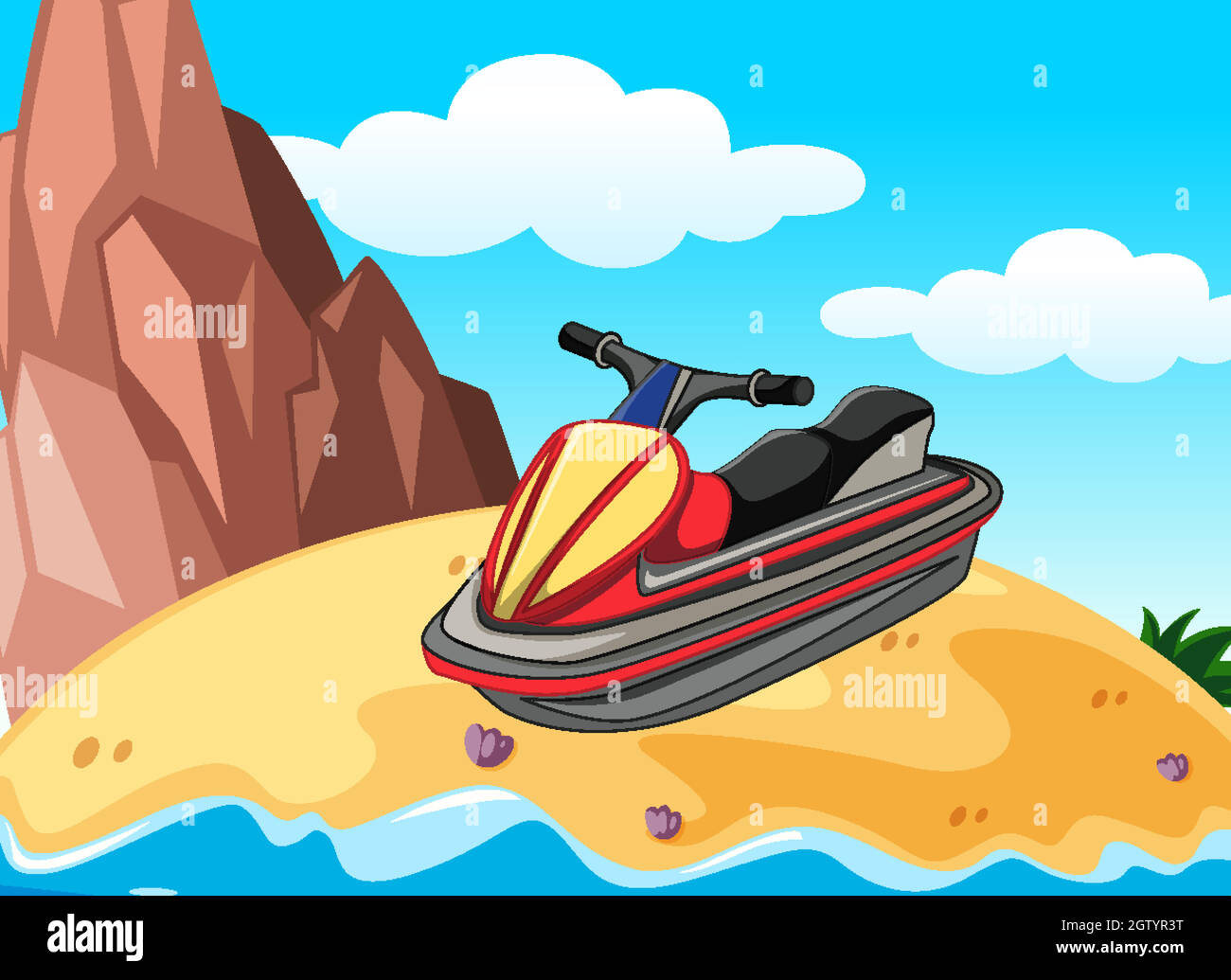 Island scene with a Jet ski Stock Vector Image & Art - Alamy