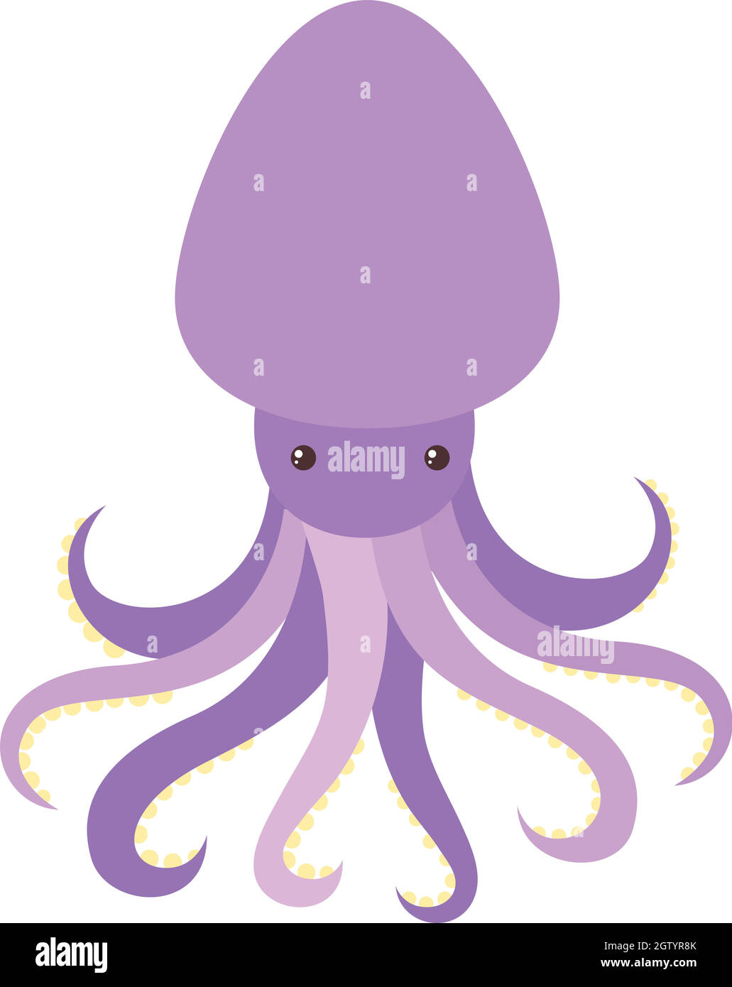 Purple octopus with happy face Stock Vector Image & Art - Alamy