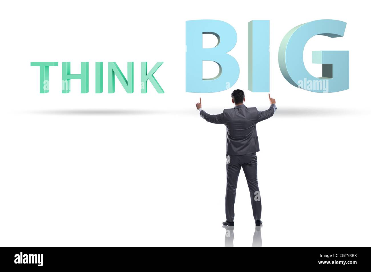 Think big concept with the businessman Stock Photo - Alamy