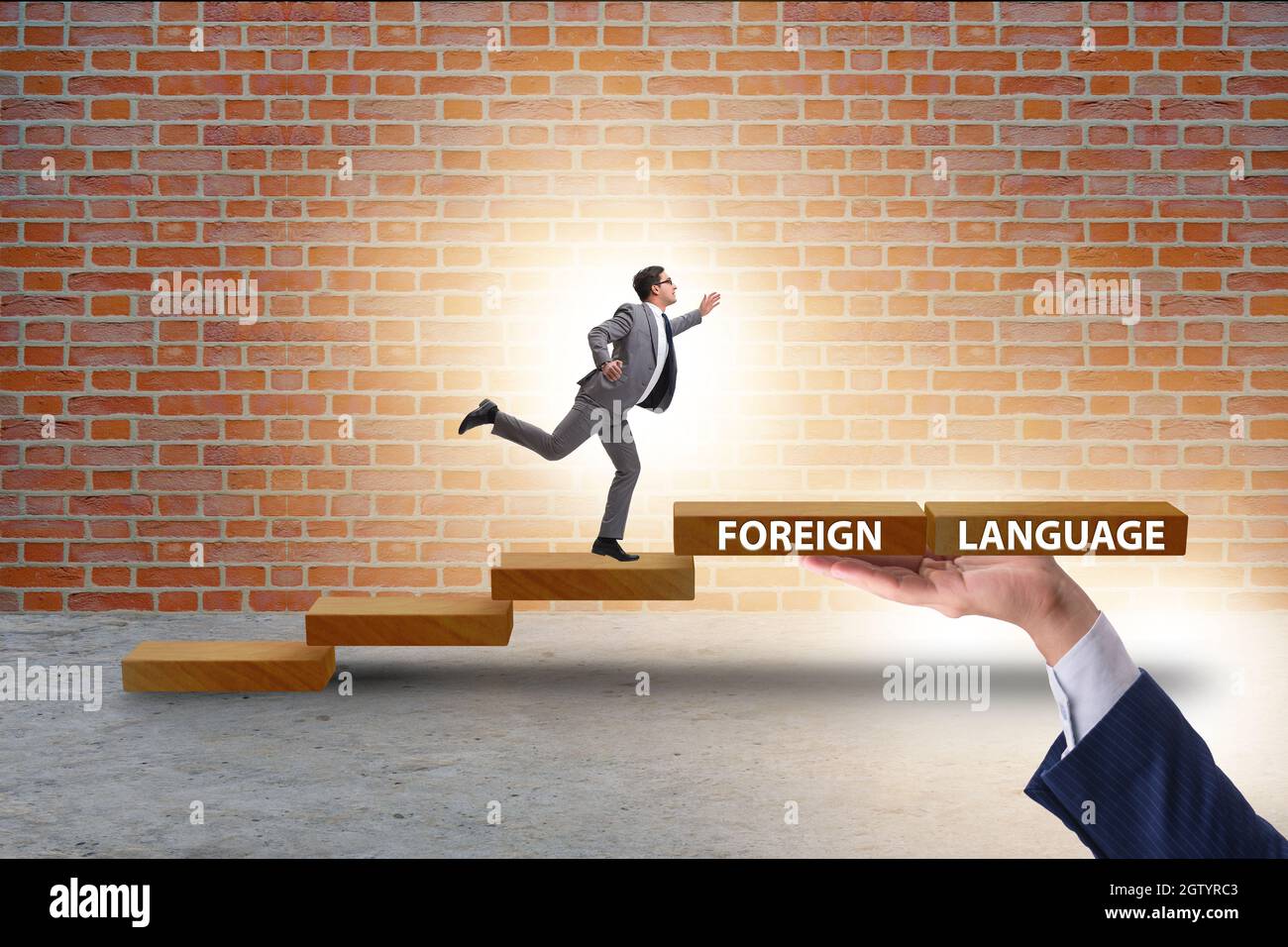 Foreign language concept with the steps Stock Photo - Alamy