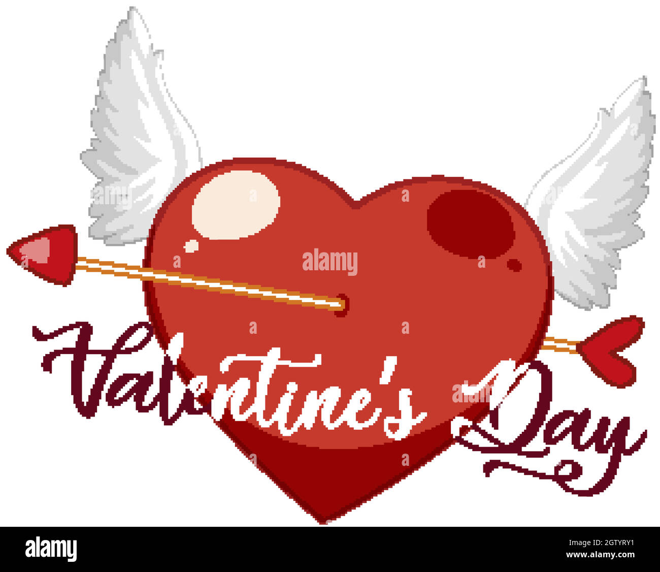Valentine theme with red heart and arrow Stock Vector Image & Art - Alamy