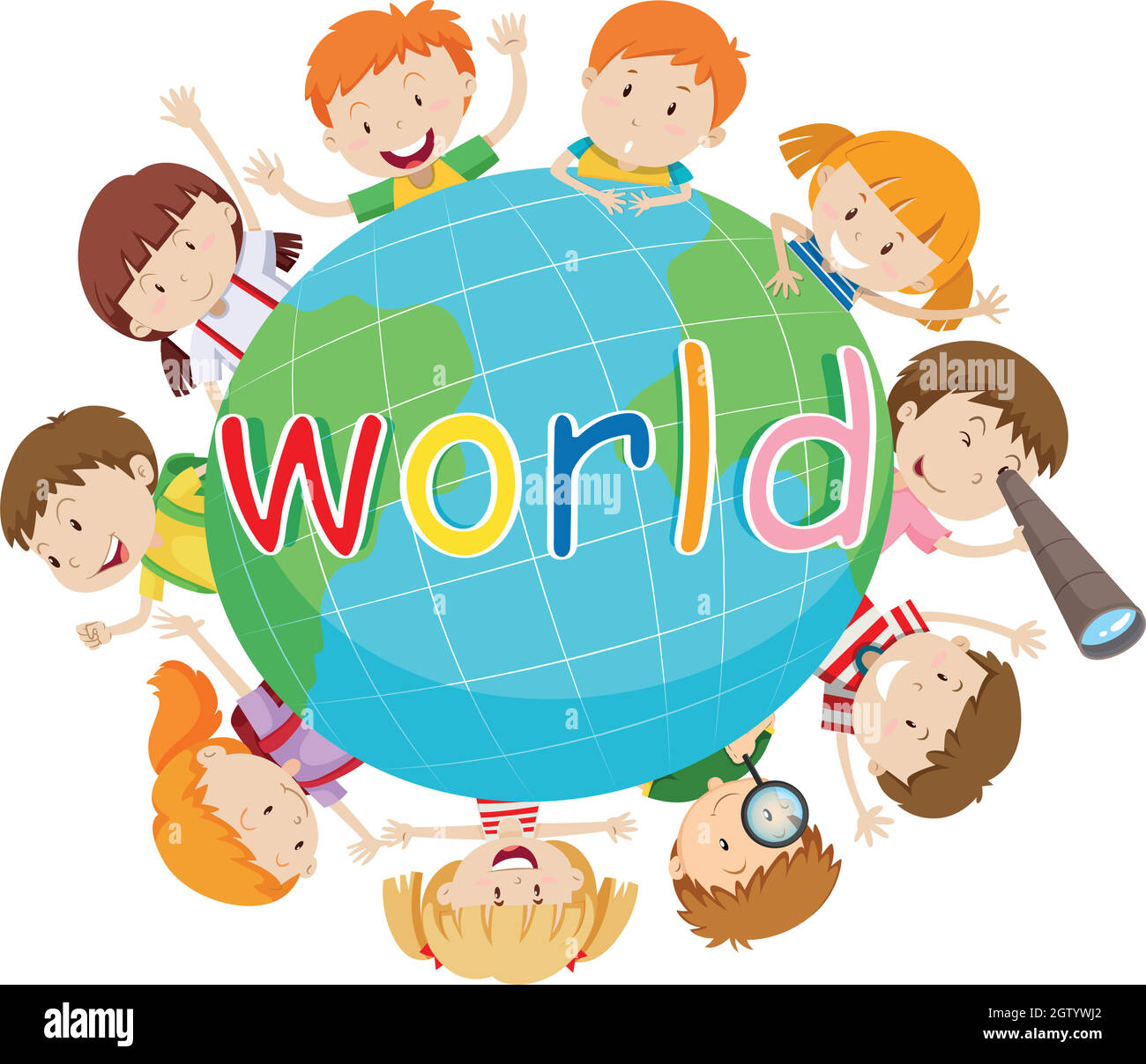 Kids Around World Clip Art