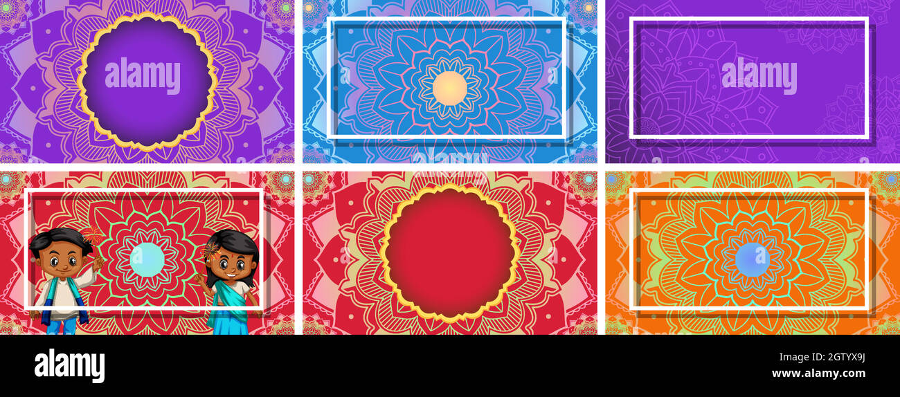 Background template with mandala designs Stock Vector Image & Art - Alamy