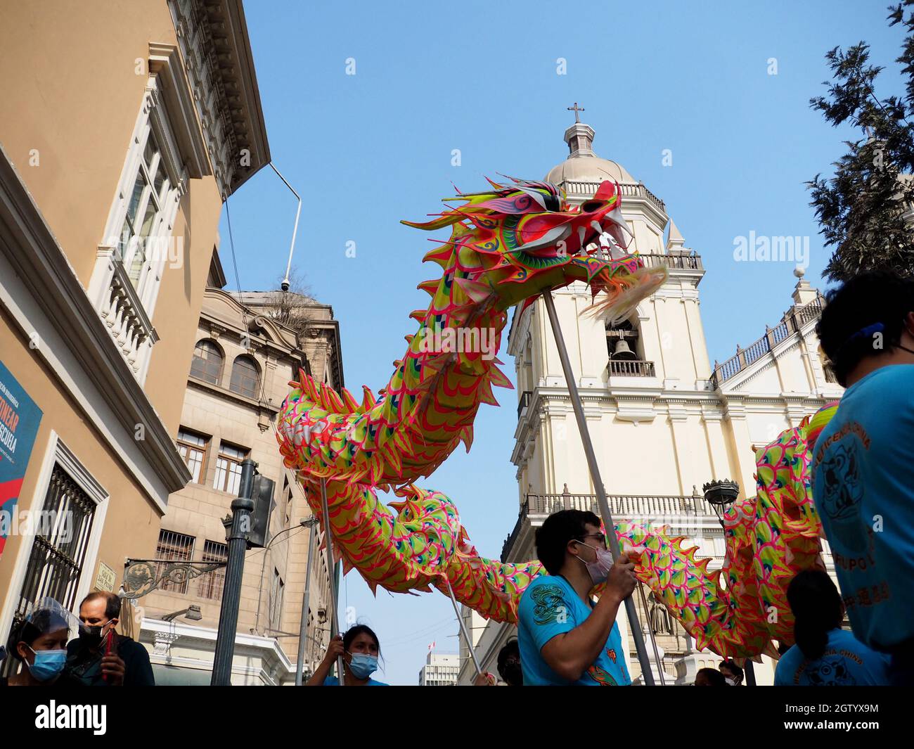 Lion and Dragon Dance from the Lion Artistic Group of the Chinese ...