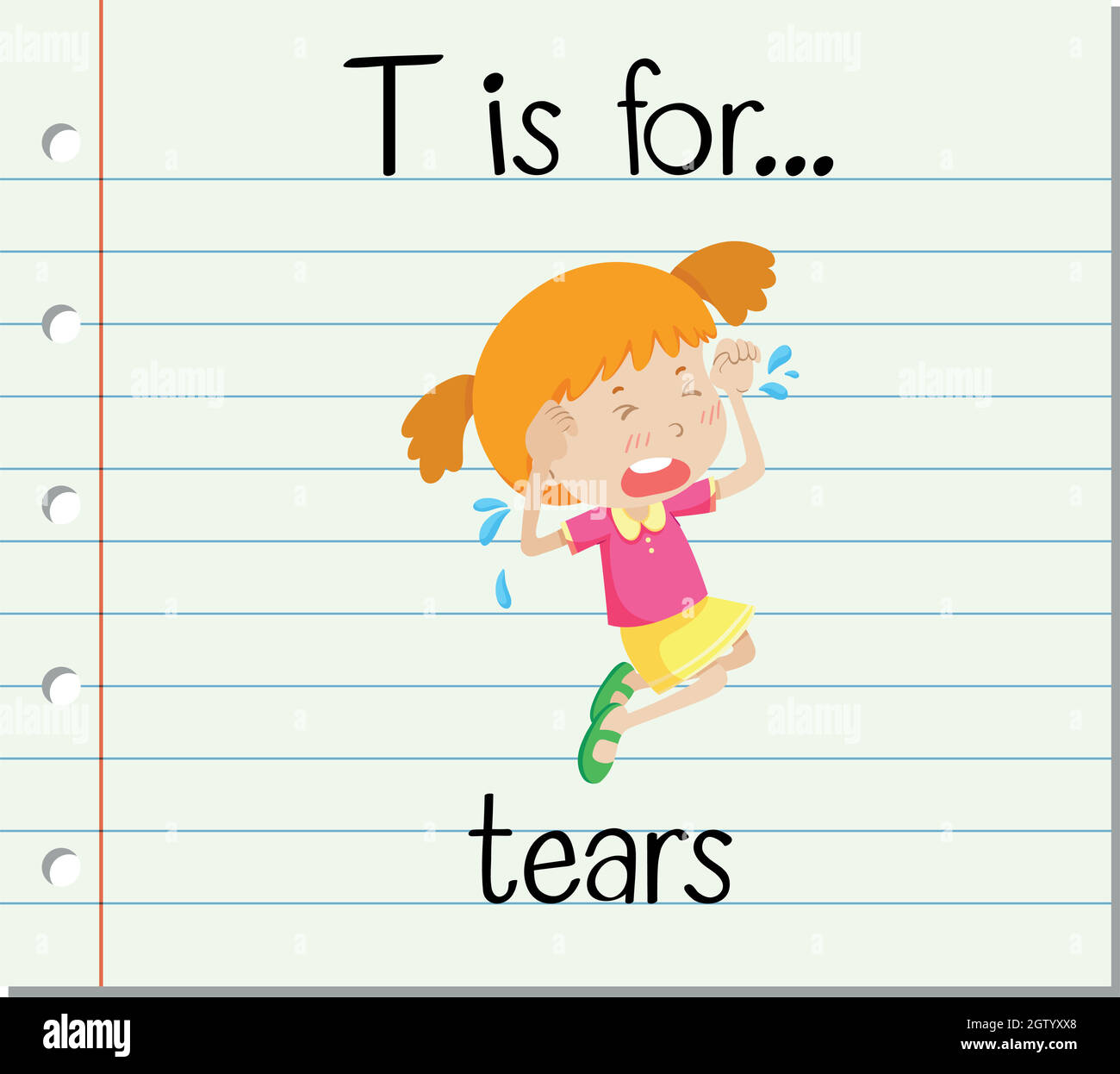 Flashcard letter T is for tears Stock Vector Image & Art - Alamy