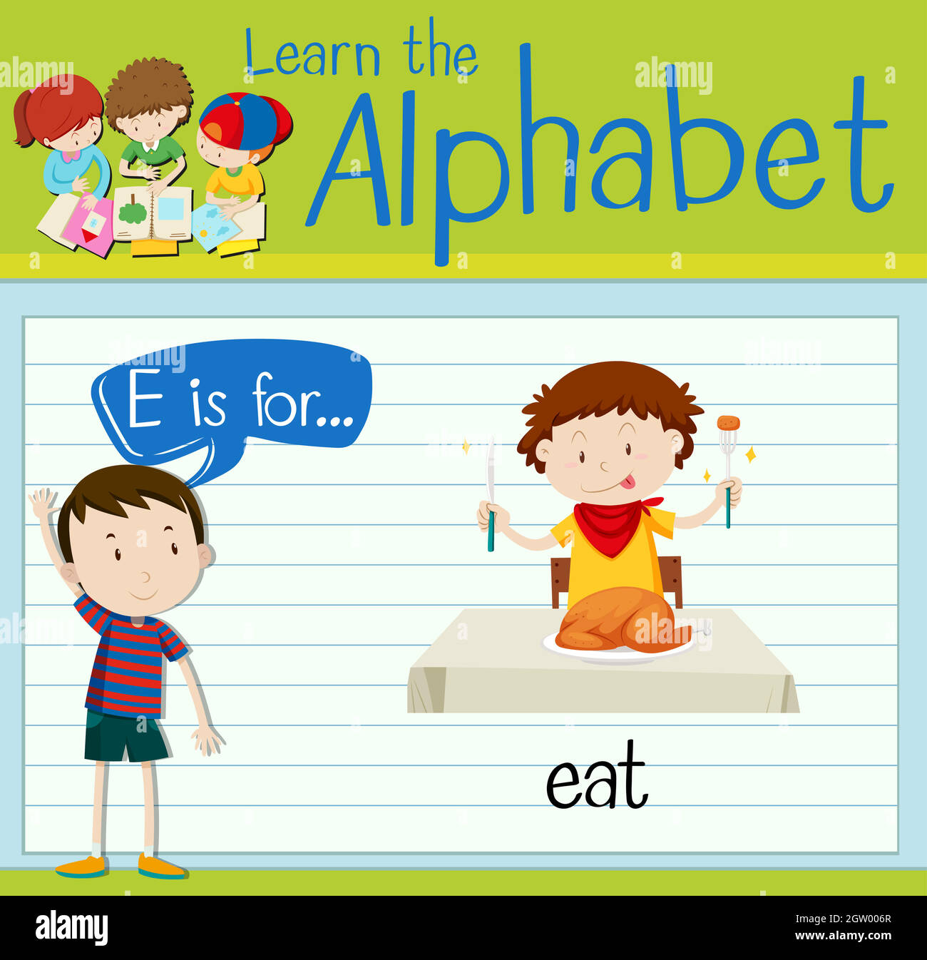 Flashcard letter E is for eat Stock Vector Image & Art - Alamy