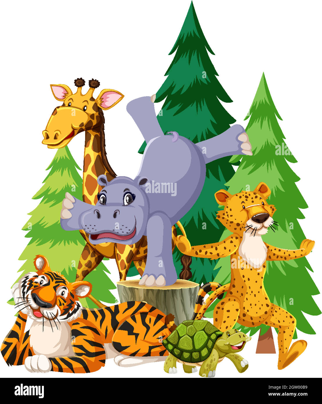 Happy animal in nature Stock Vector Image & Art - Alamy