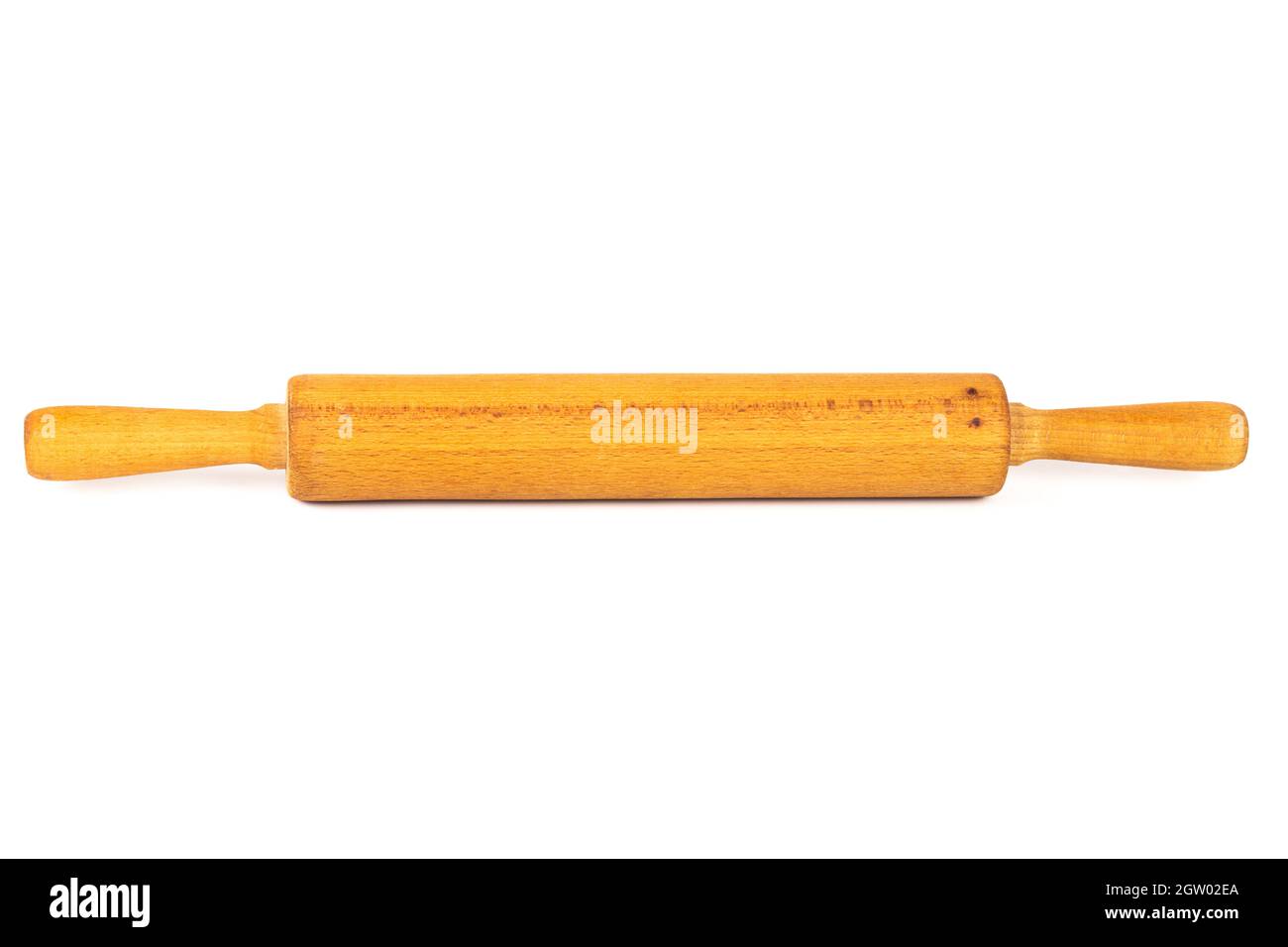 Wooden Domestic Bakery Roller Isolated On White Background Stock Photo ...