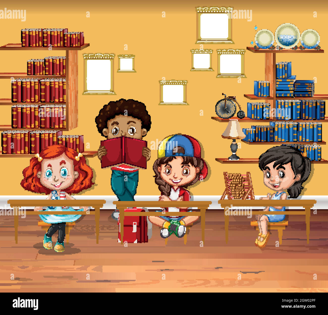 Classroom school desk children Stock Vector Images - Alamy